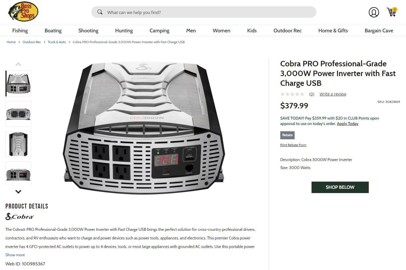 Cobra Power Inverter | Mike and Rick Outdoors